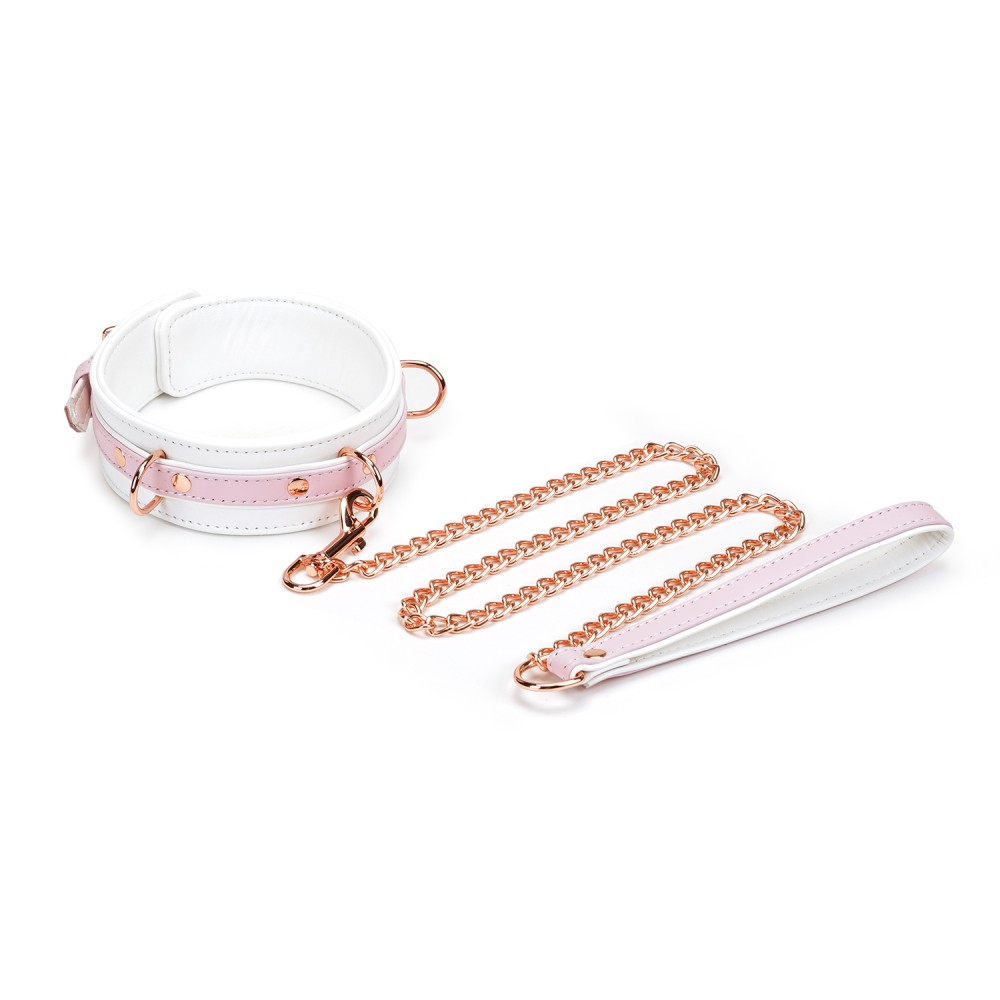 White & Pink Fairy Goat Leather Collar на ХИТ цена — Dildo.bg